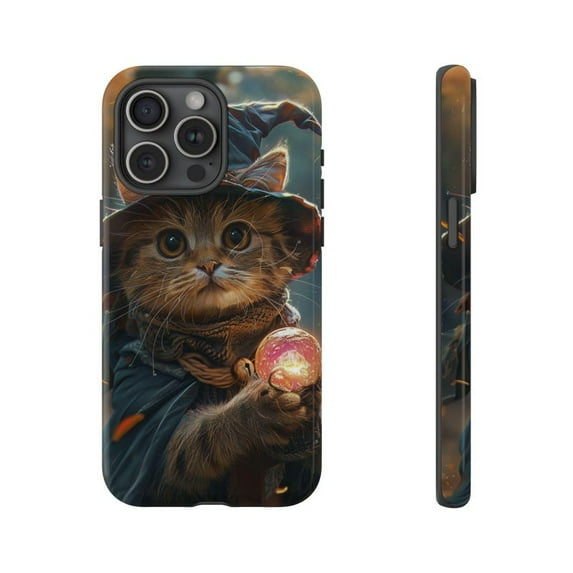 Cat Wizard with a Glowing Crystal Ball Phone Case for iPhone 11,12,13 ...