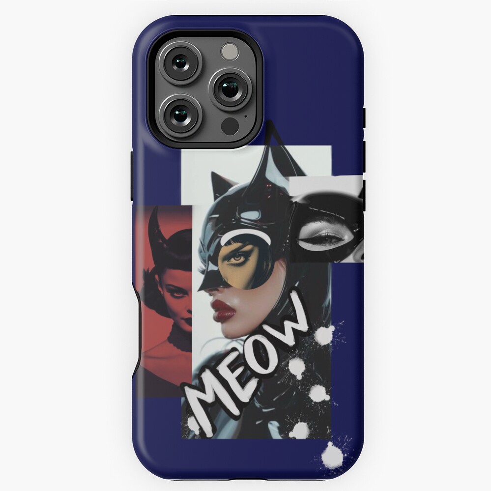 Cat Women Meow Comic Superhero Art Phone Case for iPhone 16 15 14 13 12 ...