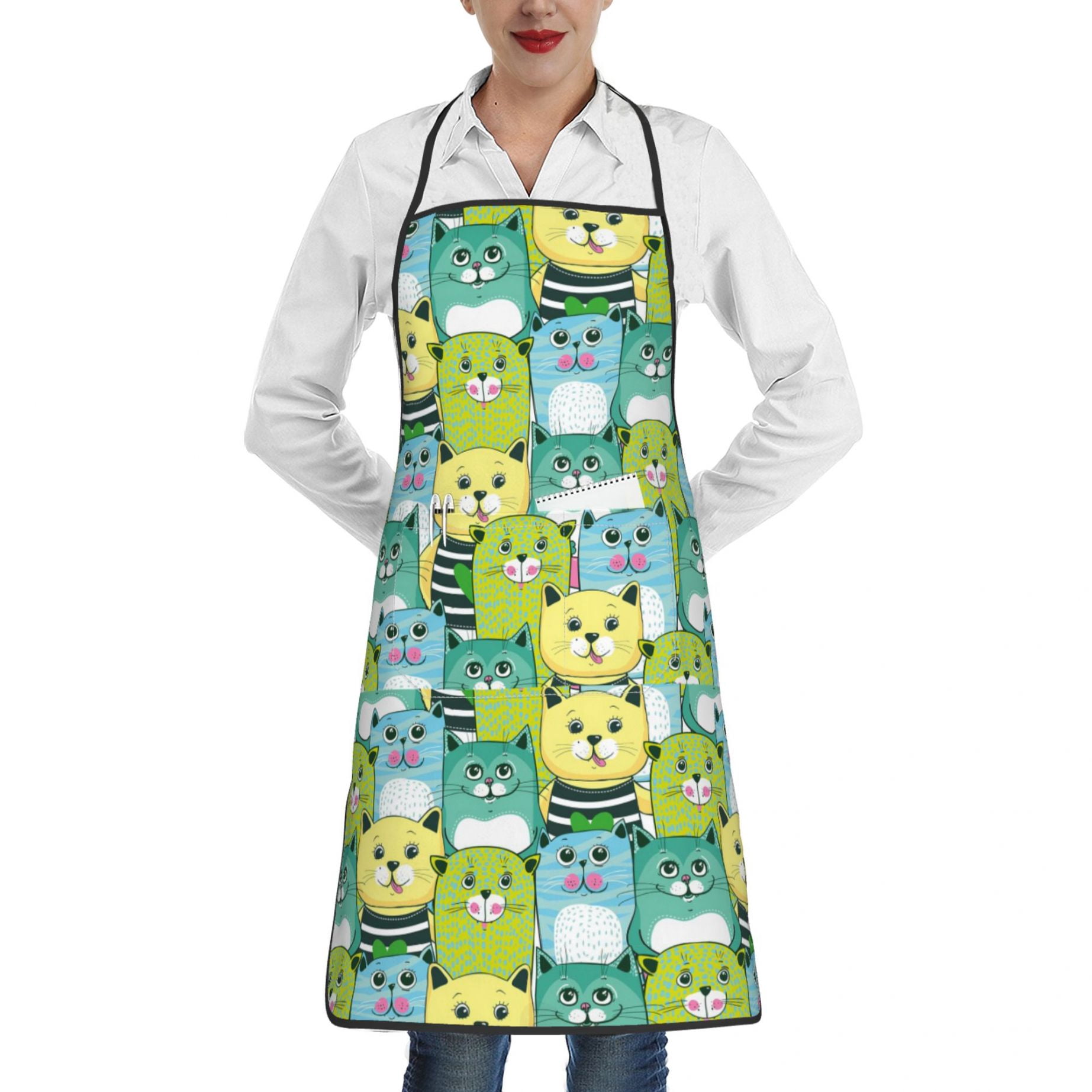 Cat Women'S And Men'S Kitchen Waterproof Apron, Common In Restaurants ...