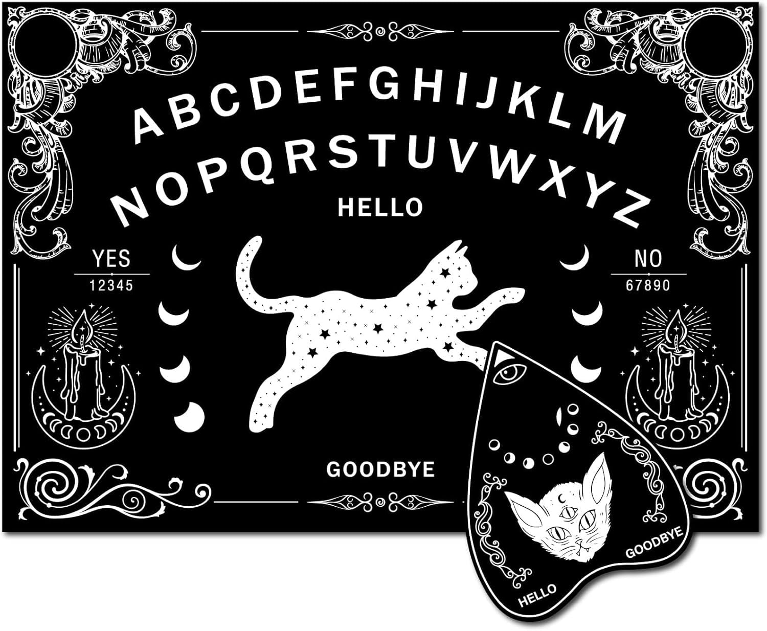 Cat Wood Spirit Board Pendulum Board Kit Talking Boards with Planchette ...