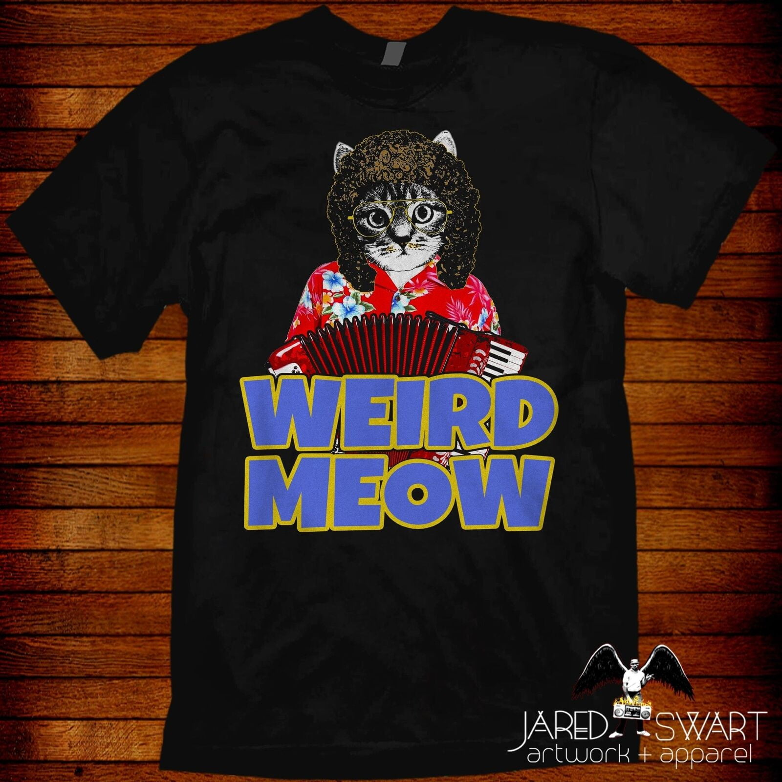 Cat World parody T-shirt Weird Al Meow Cat lover Tee - Walmart.com