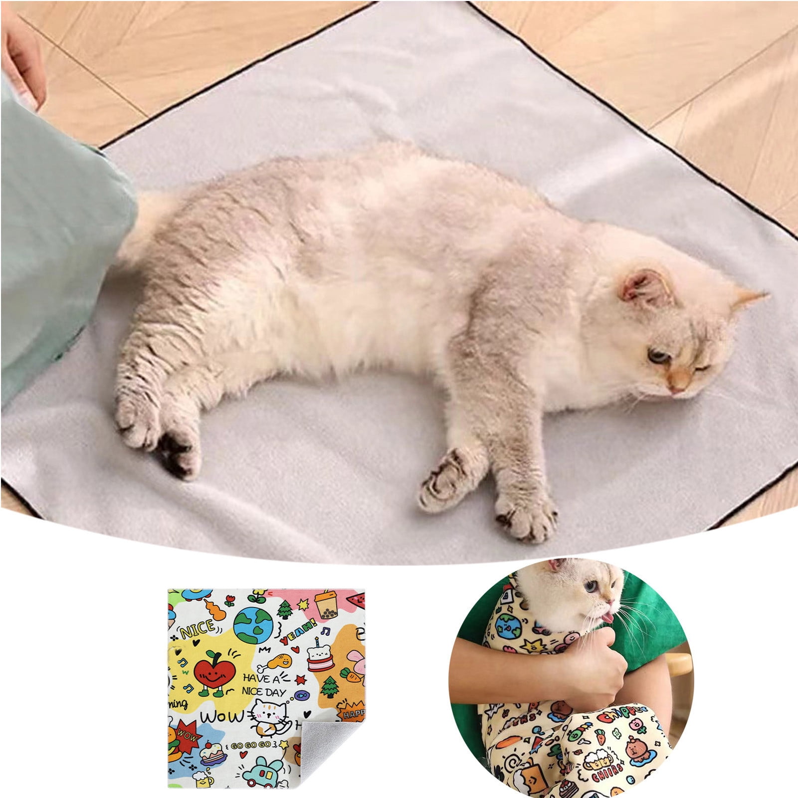 Cat Wrap for Grooming, Magic Mat, Cat Grooming Wrap, Self-Adherent, Cat ...