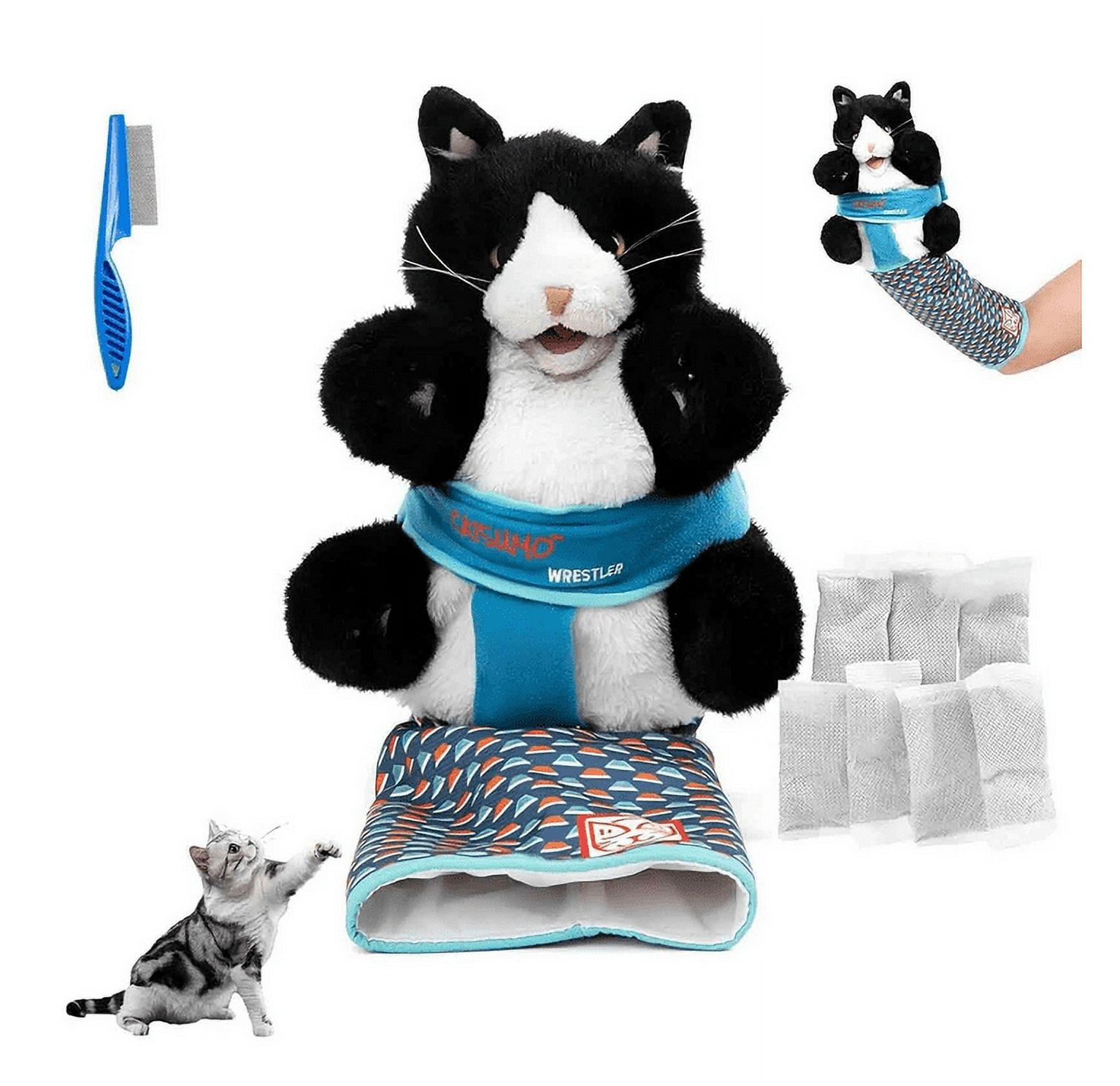 Cat Wrestling Toy Puppet - Interactive Cat Puppet Toys - Cat Hand ...