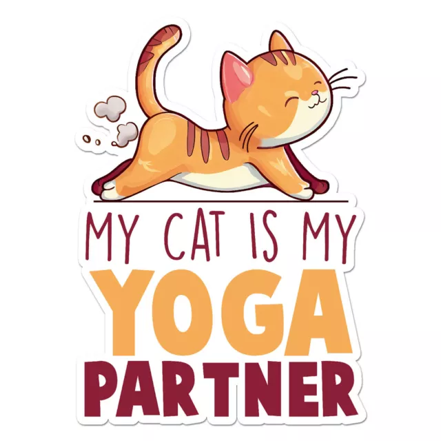 Cat Yoga Partner Sticker Phone Decal Water Bottle Stickers Car Decals ...