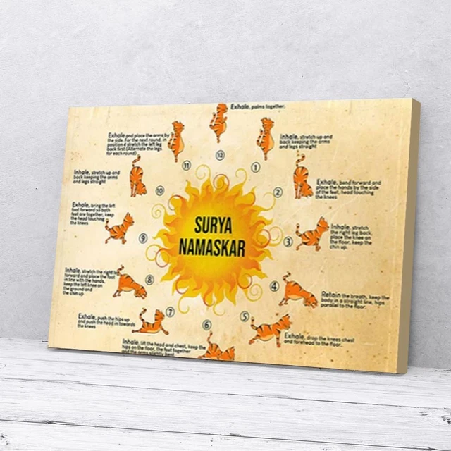 Cat Yoga Surya Namaskar Poster, Wall Art NO FRAMED POSTER Home Decor ...
