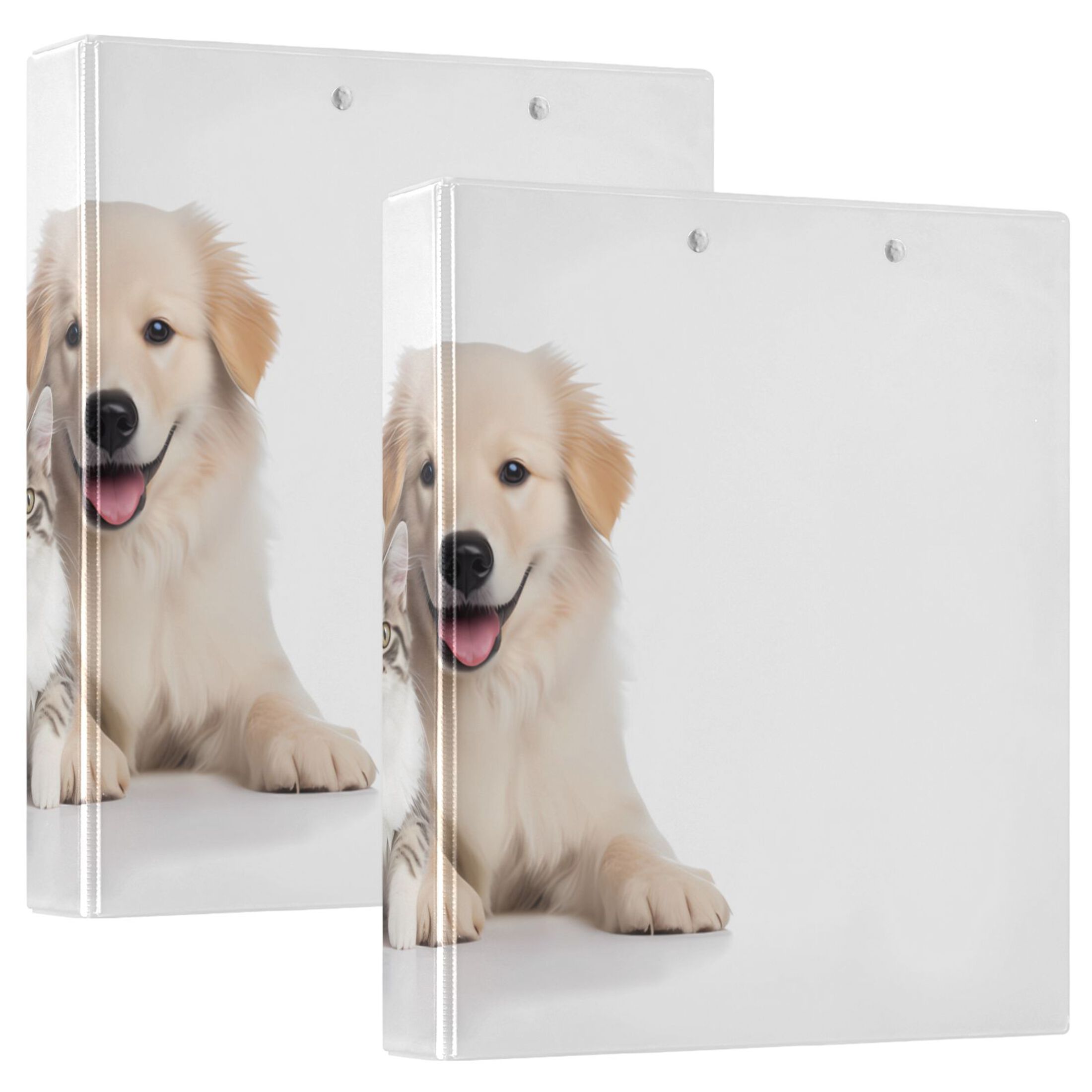 Cat and Dog 3 Ring Binders 1.5 inch Hardcover File Folders with ...