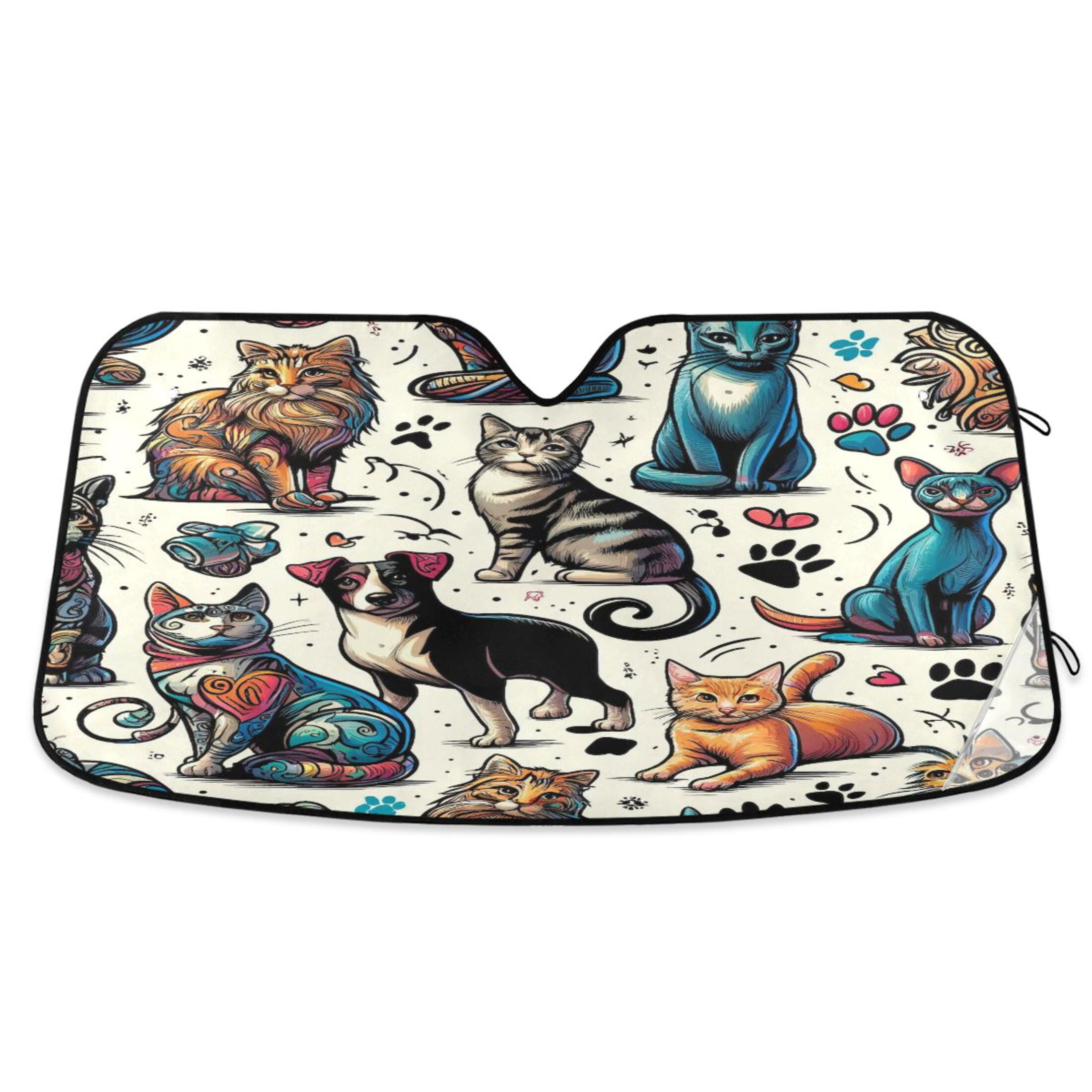 Cat and Dog Paw Car Windshield Sun Shade Foldable Car Front Window ...