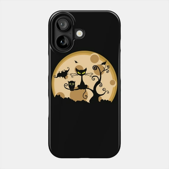 Cat and Owl Fantasy Cartoon Illustration Phone Case for iPhone 11-17 ...