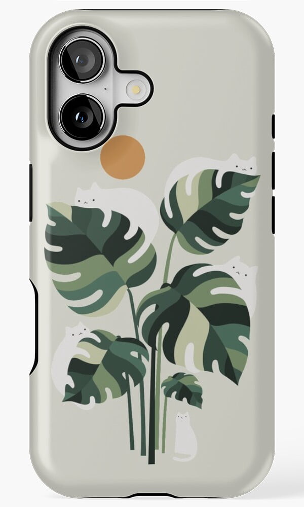 Cat and Plant 11 Cute Design Phone Case for iPhone 11 12 13 14 15 16 17 ...
