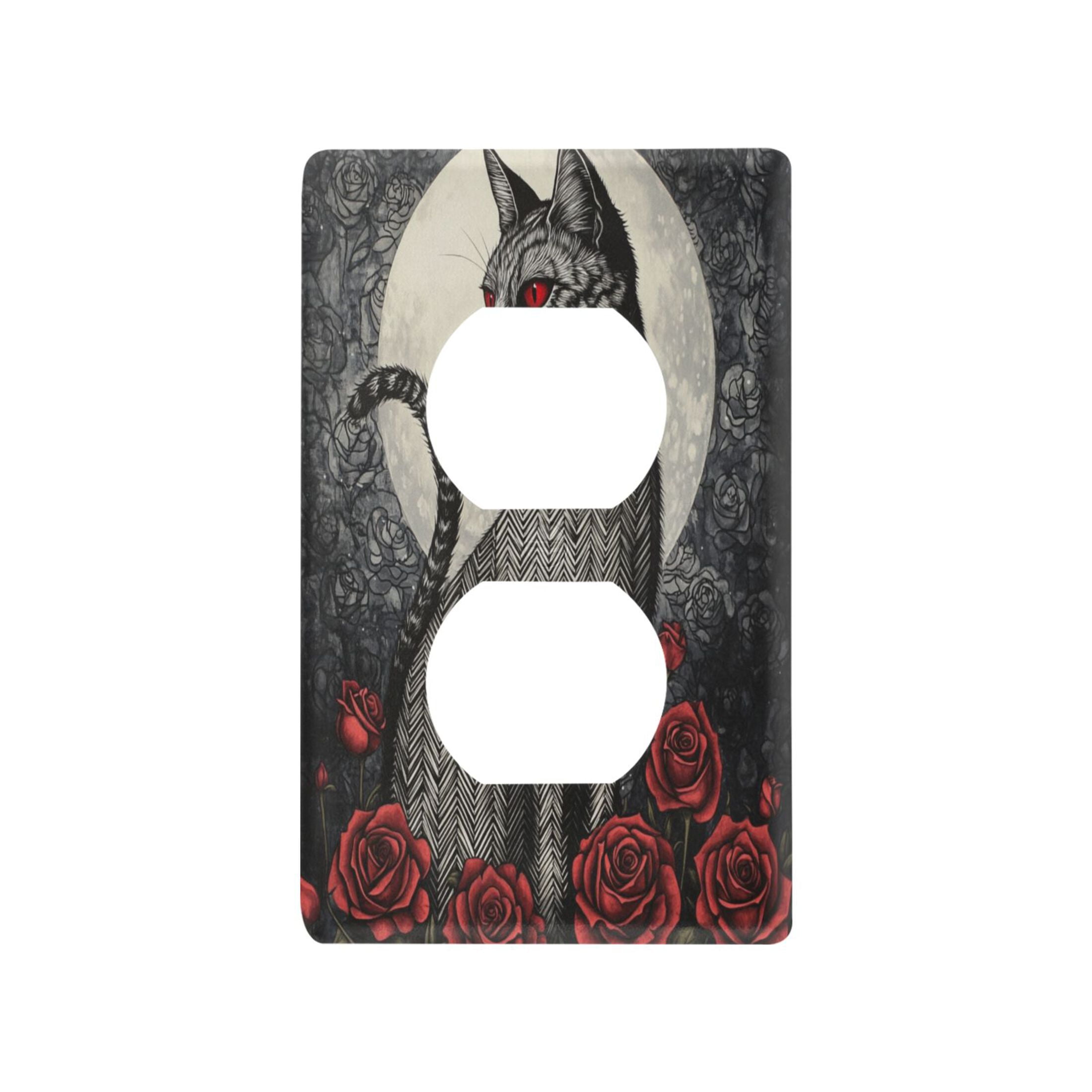 Cat and Red Roses Light Switch Cover Switch Plate Outlet Cover Plug ...