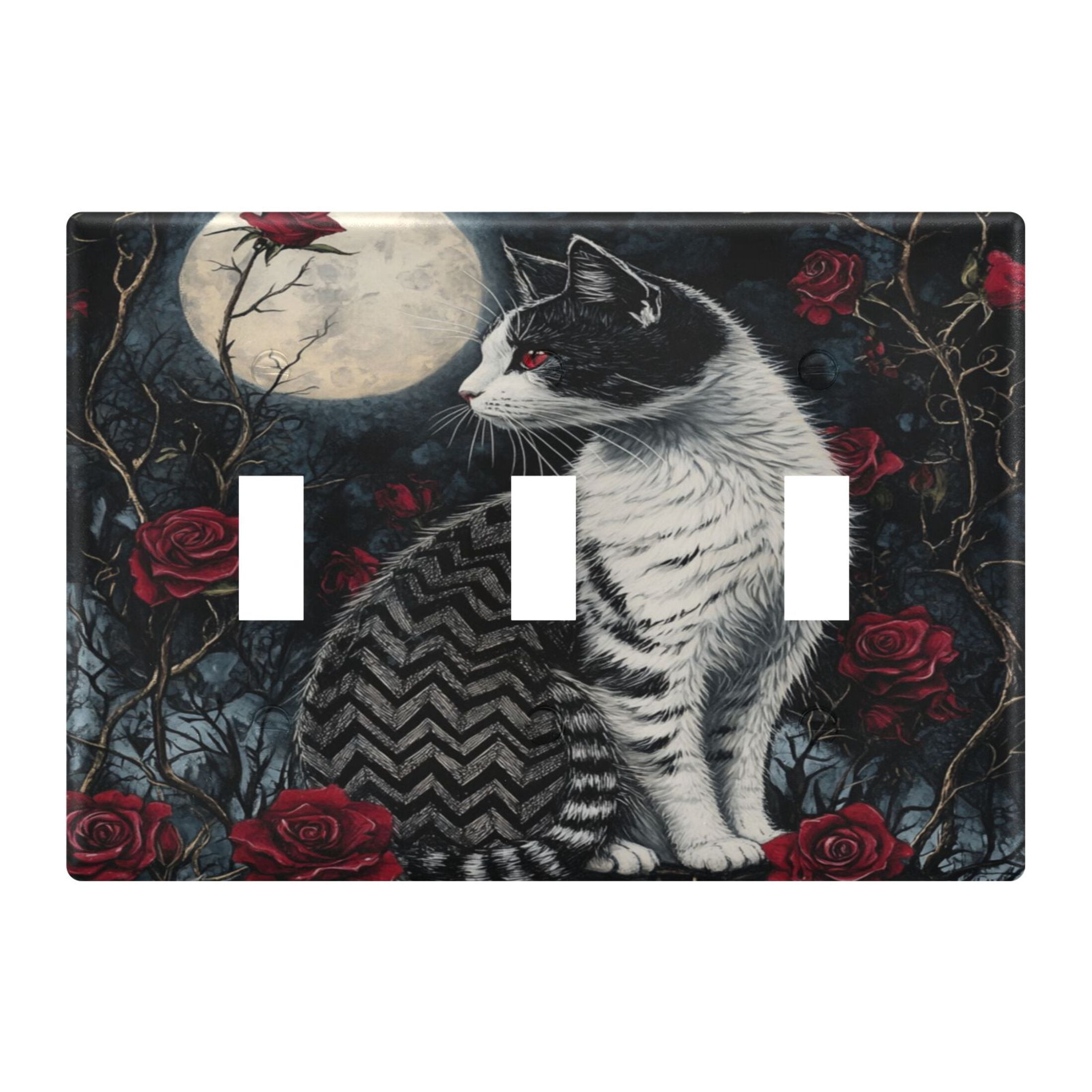 Cat and Roses Decorative Light Switch Plates Switch Cover Decorative ...