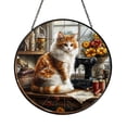 Cat and Sewing Machine Stained Glass Suncatcher Window Display, Floral ...