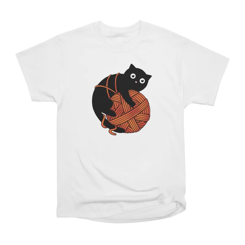 Cat and yarn ball T-Shirt Tee Gift For Him Merch For Her Apparel For ...