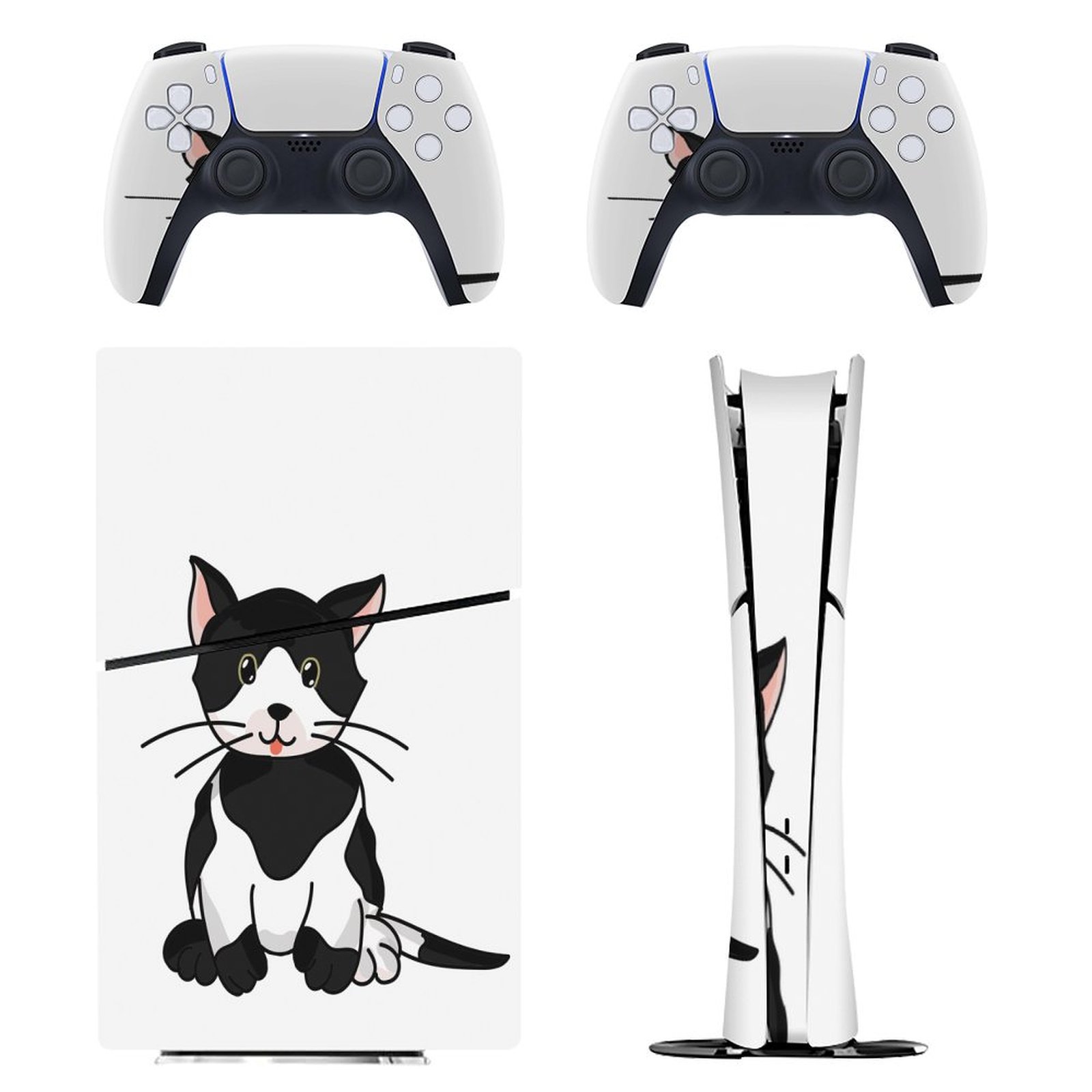 Cat，black & White PS5/PS5 Slim Digital Disc Skin Sticker For Console ...