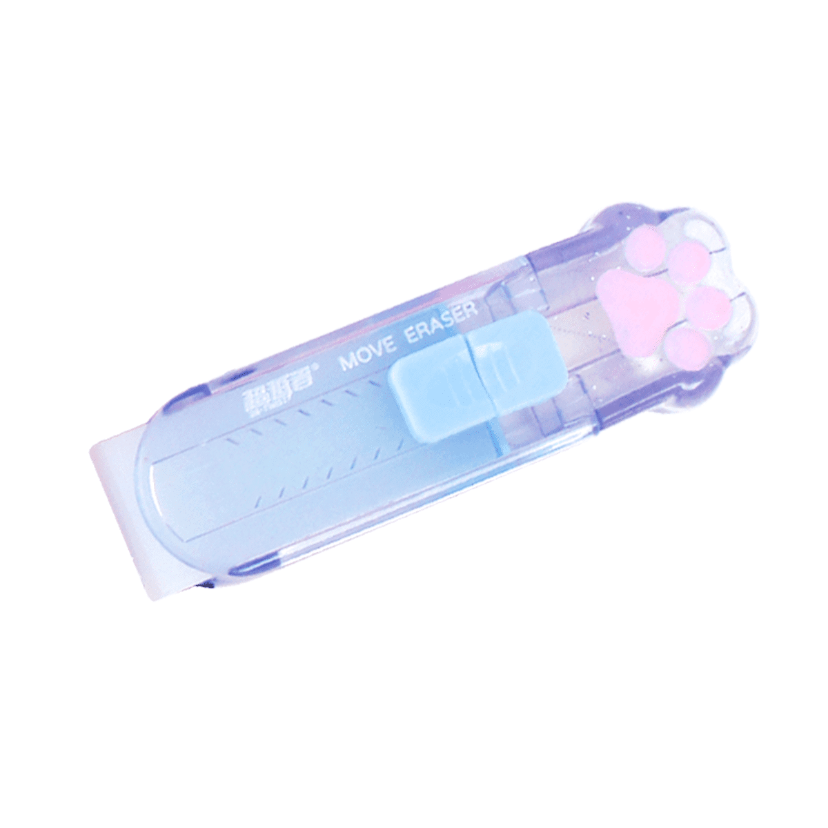Cat claw-shaped push-pull eraser, with a cute and shiny transparent ...