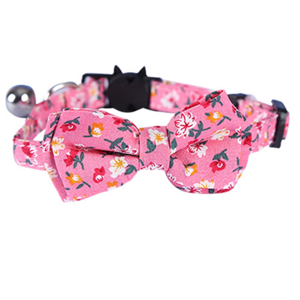 Cat cotton collar Cute little flower pet bow removable cat collar ...