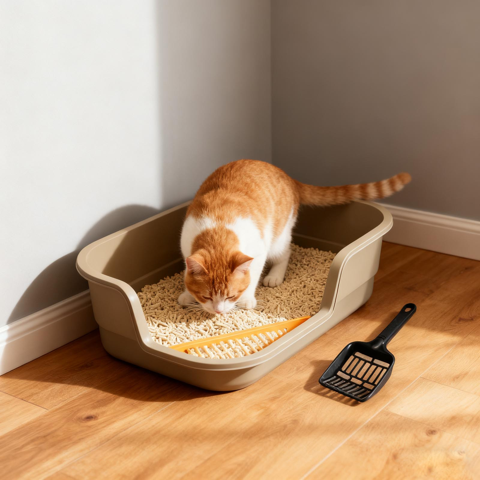 Cat dog christmas gifts Semi Enclosed Cat Litter Box with High Sides ...