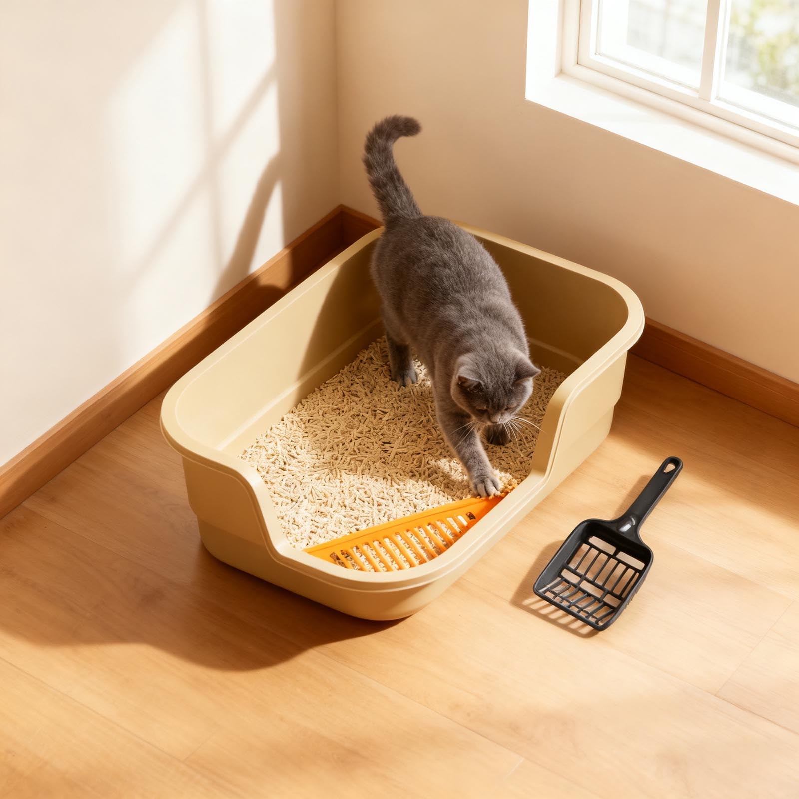 Cat dog christmas gifts Semi Enclosed Cat Litter Box with High Sides ...