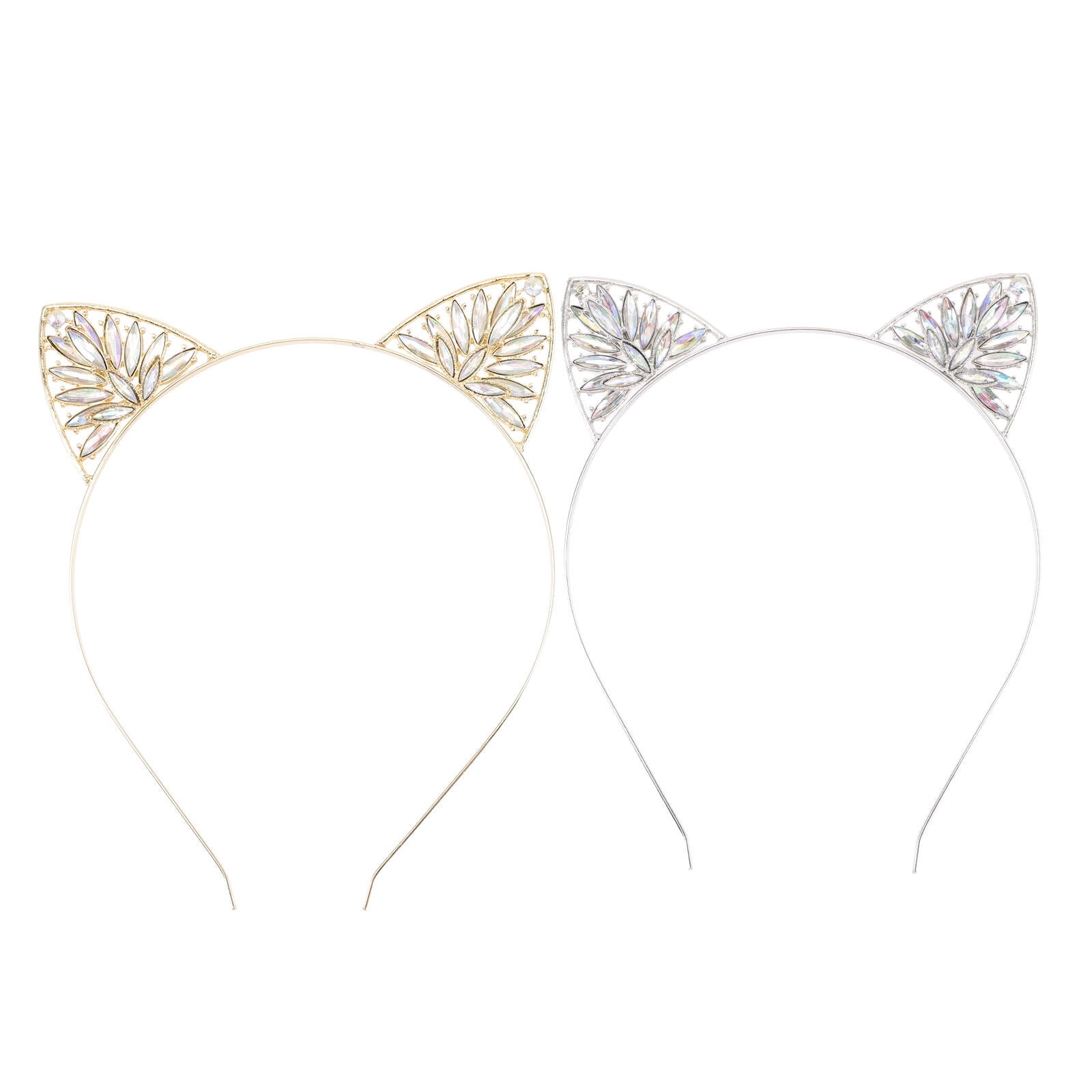 Cat Ears Headband 2pcs Cat Ears Headbands Adorable Glitter Headbands Ear Hair Accessories For
