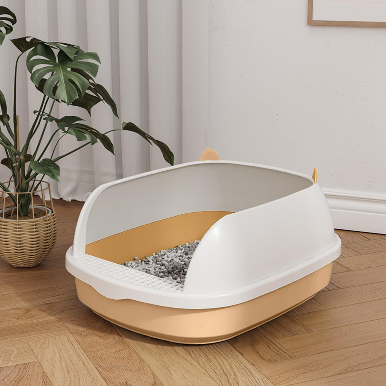 Cat es Indoor Cats Pet Litter Tray Anti Splashing Kitten Potty Pan Cat ...