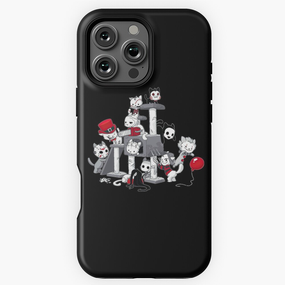 Cat horror movie characters playground Phone Case for iPhone 16 15 14 ...