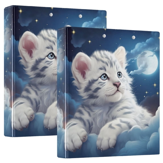Cat in Blue Hardcover 3 Ring Binder 1.5 inch Round Rings with Interior ...