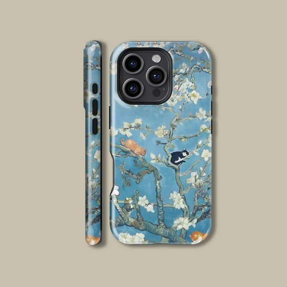 Cat in Flowering Tree Case for iPhone Samsung Spring Pet Art - Walmart.com