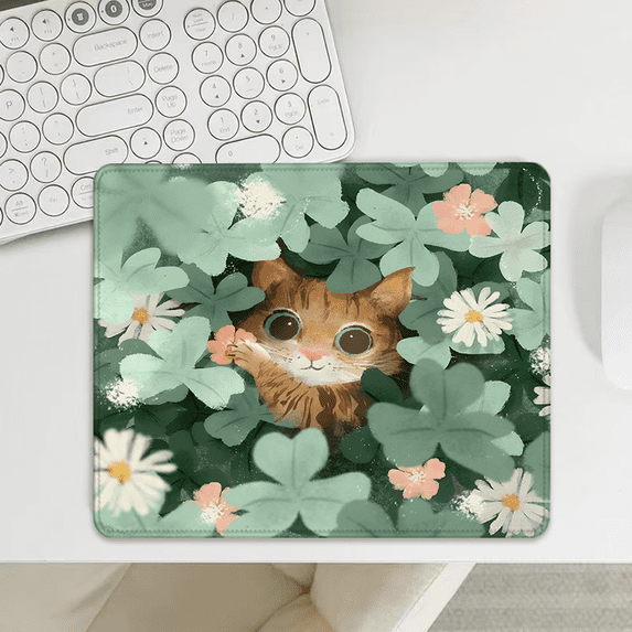 Cat in Flowers Mouse Pad 9.44 x 7.87 Inches - Cute Kitten Design with ...
