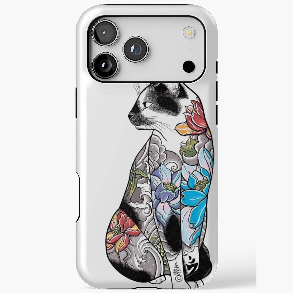 Cat in Lotus Tattoo Zen Meditation Art Compatible Phone Case for ...
