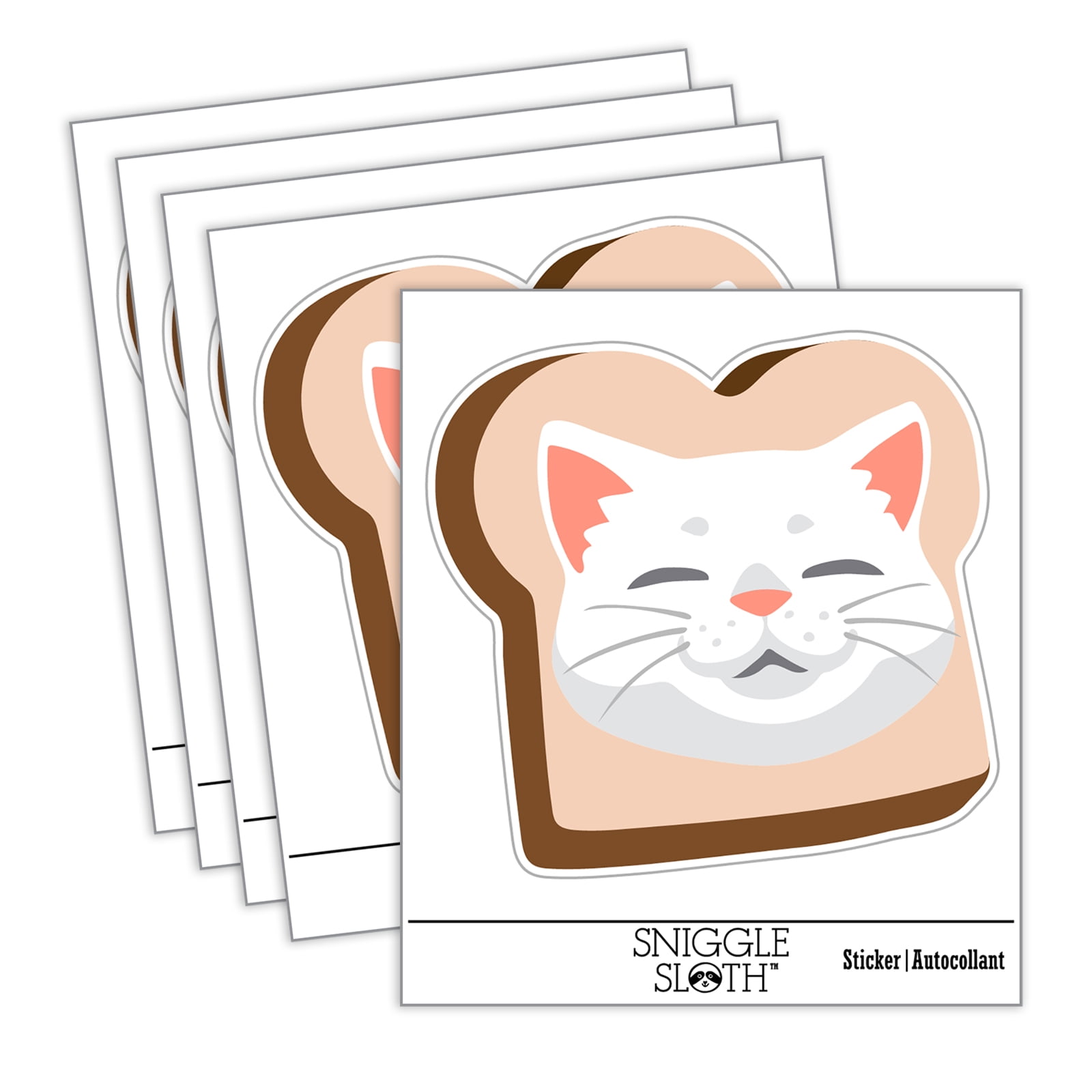 Cat in Sliced Bread Car Window Bumper Water Bottle Phone Tablet Laptop ...