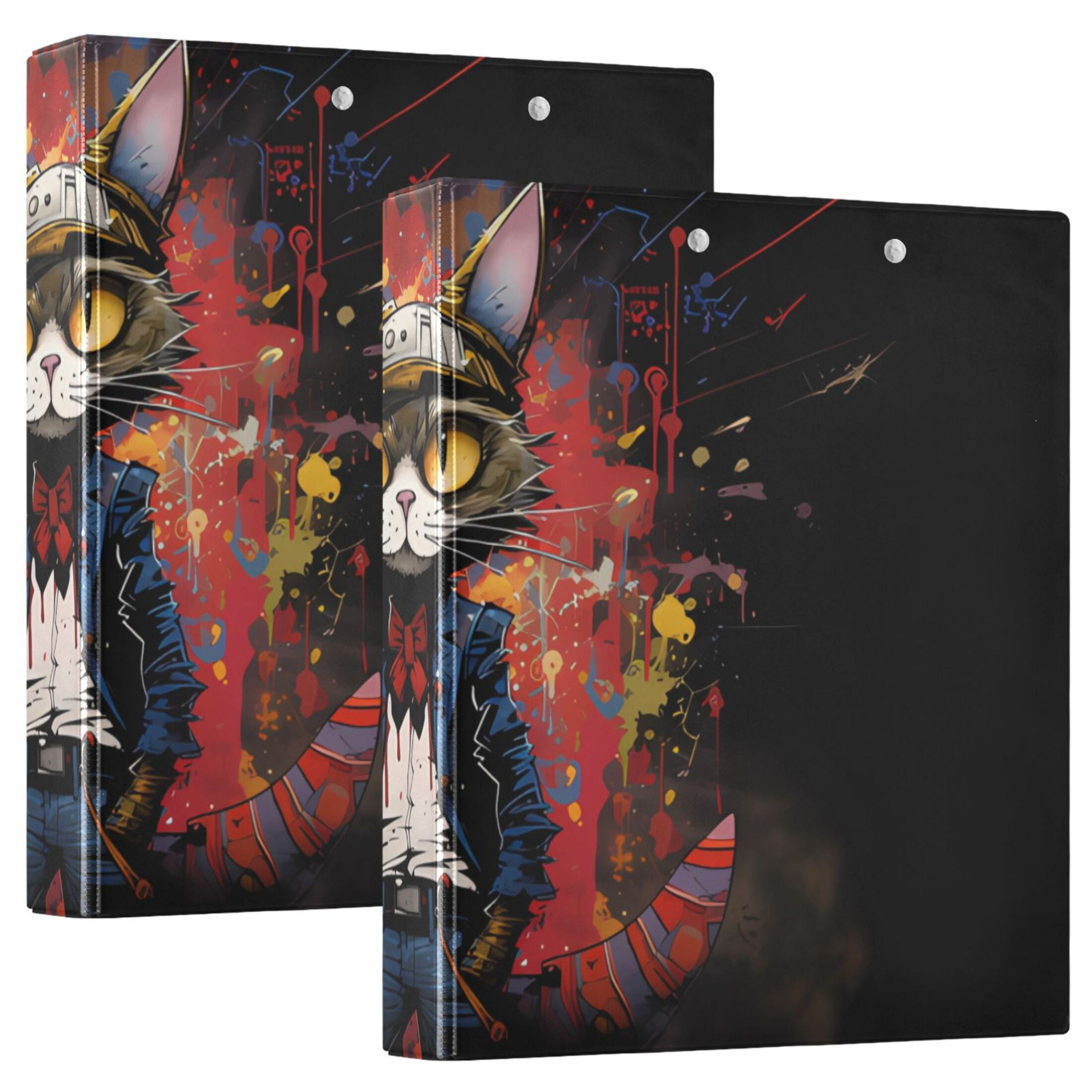 Cat in Suit 3 Ring Binders 1.5 inch Hardcover File Folders with ...