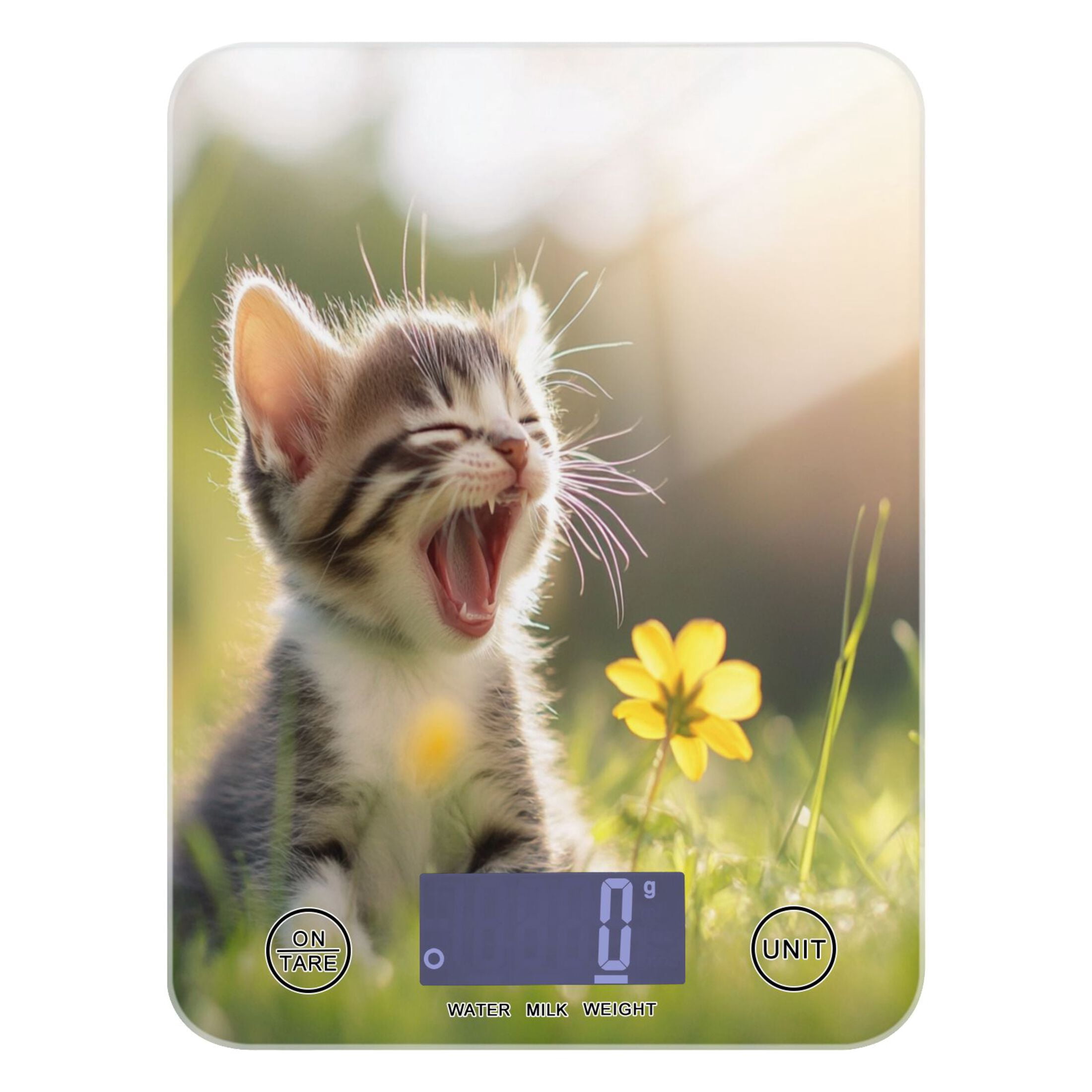 Cat in The Grass Food Scale Digital Kitchen Scale Waterproof Grams ...