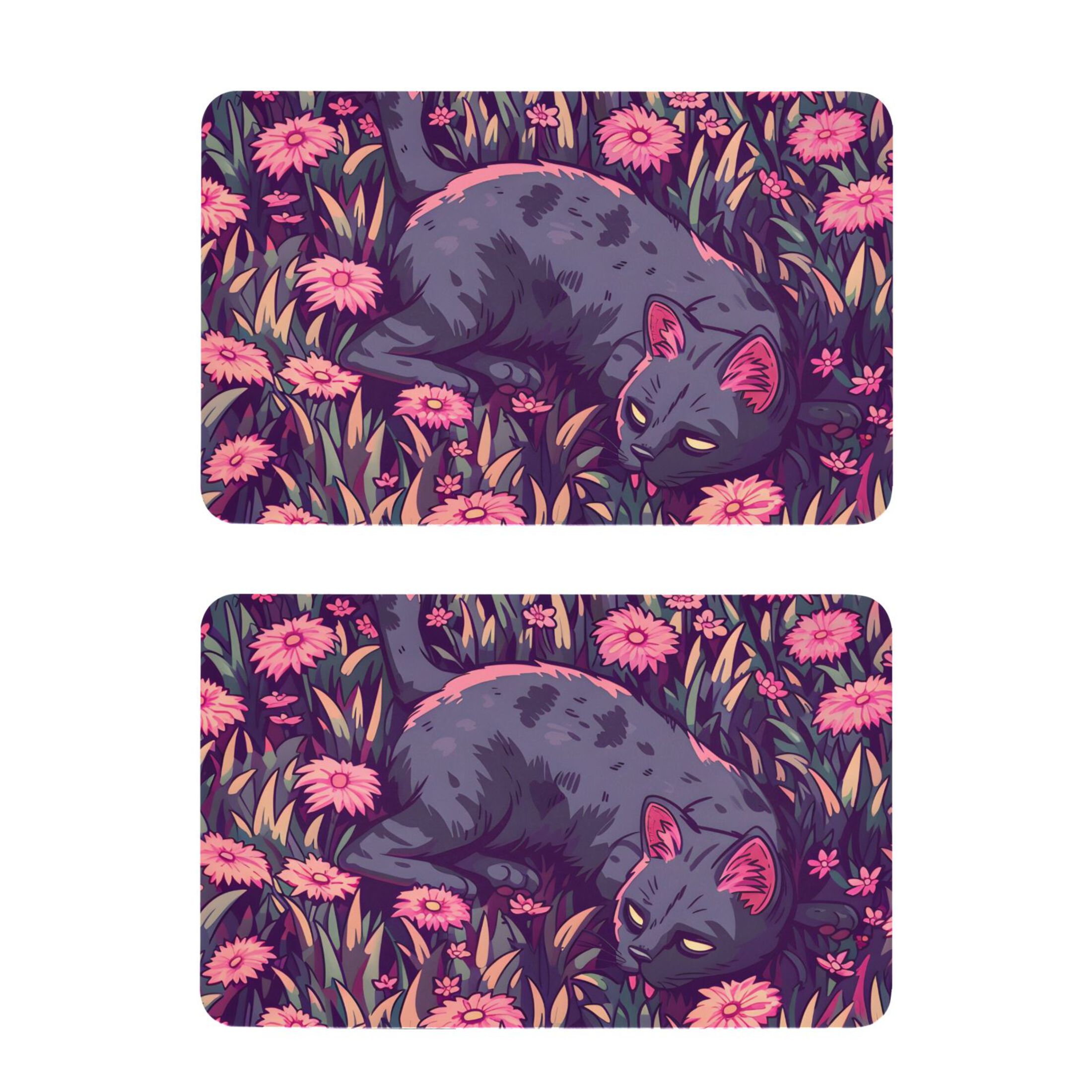 Cat in Wild Flowers Fridge Magnets Sticker Refrigerator Magnetic ...