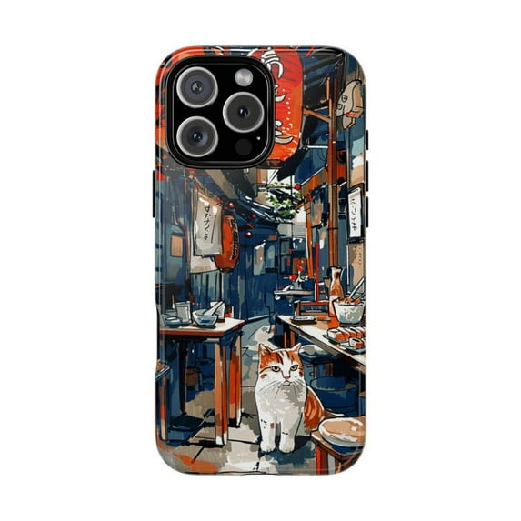 Cat in a Japan Alley Sushi Bar Graphic Phone Case for iPhone 11,12,13 ...