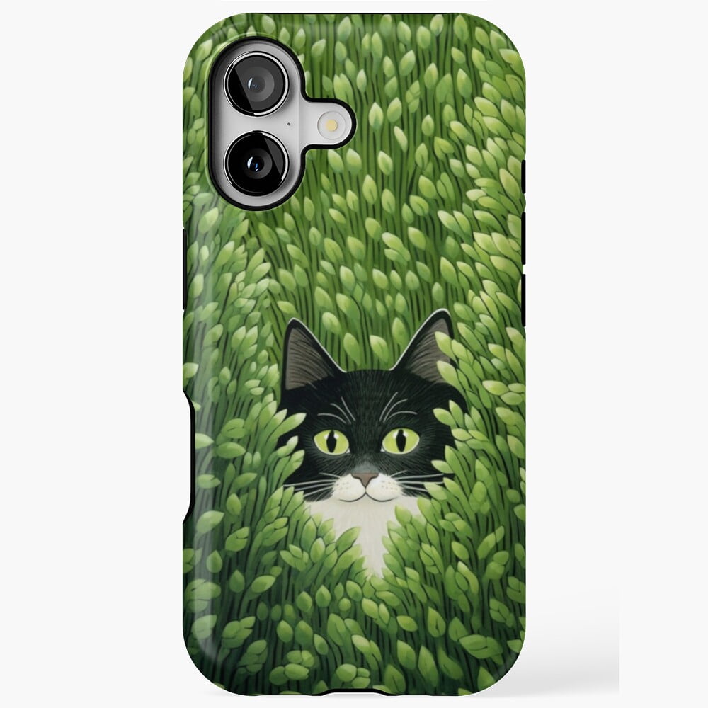 Cat in the Green Grass Garden Artwork iPhone Case 17 to 11 Pro Max ...