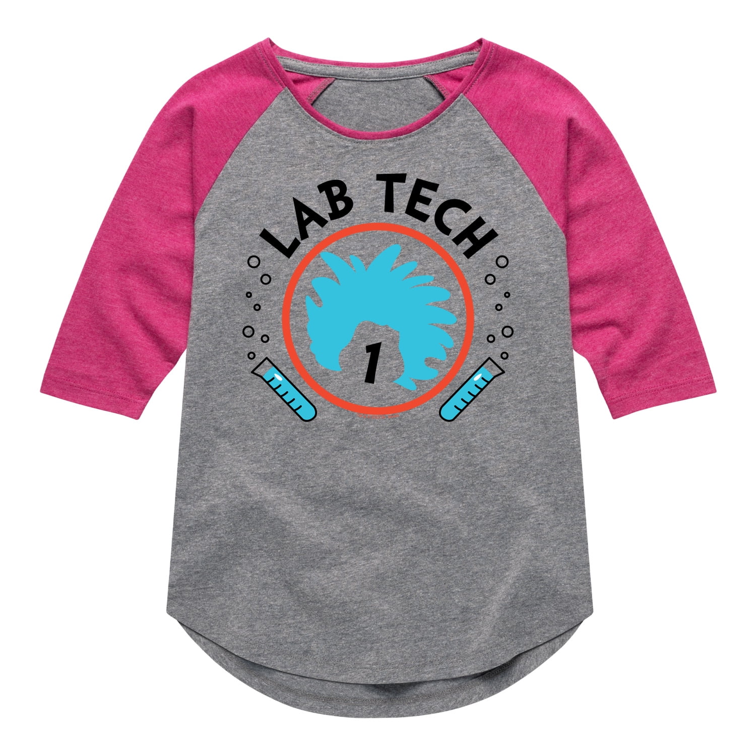 Cat in the Hat - Lab Tech 1 - Toddler And Youth Girls Raglan Graphic T ...