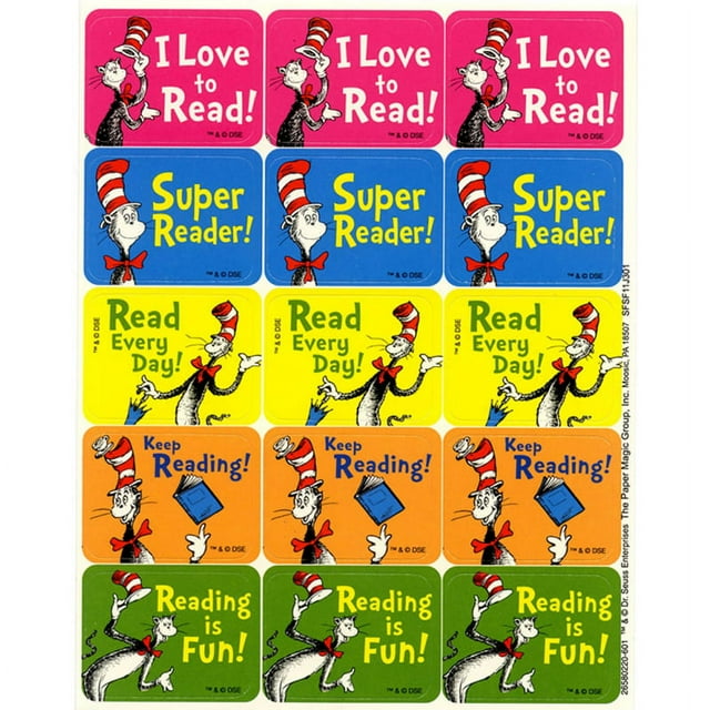 Cat in the Hat Reading Success Stickers, Pack of 120 | Bundle of 10 ...