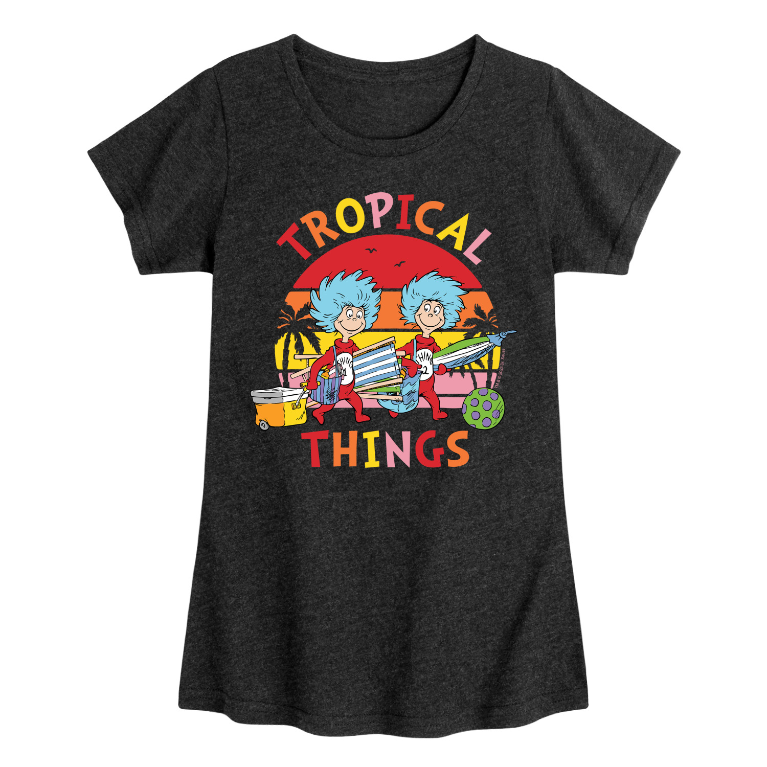 Cat in the Hat - Tropical Things - Toddler & Youth Girls Short Sleeve ...