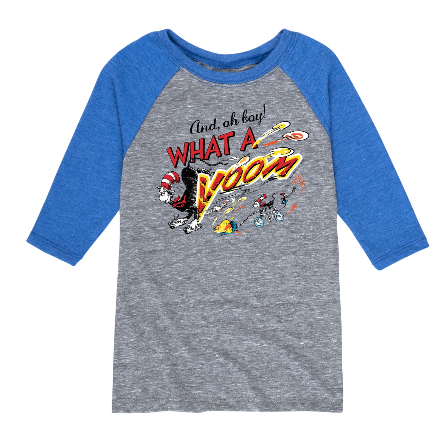 Cat in the Hat - What A Voom - Toddler & Youth Raglan Graphic T-Shirt ...