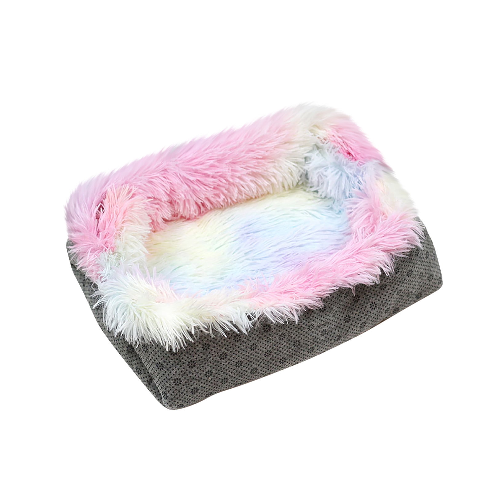 Plush Cat Litter Bed - Two-in-One Design with Waterproof Bottom - Self ...