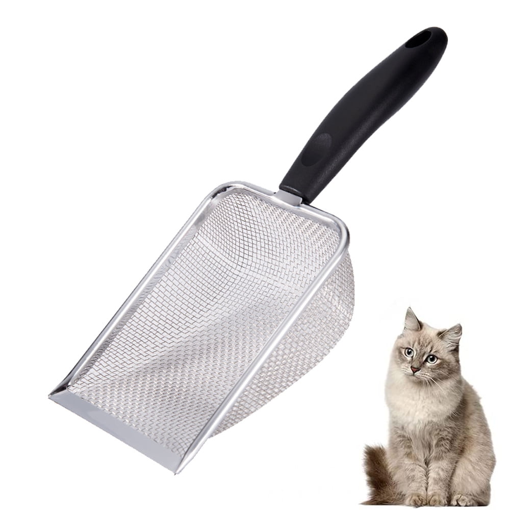 Cat litter spoon stainless steel mesh shovel long handle deep shovel ...