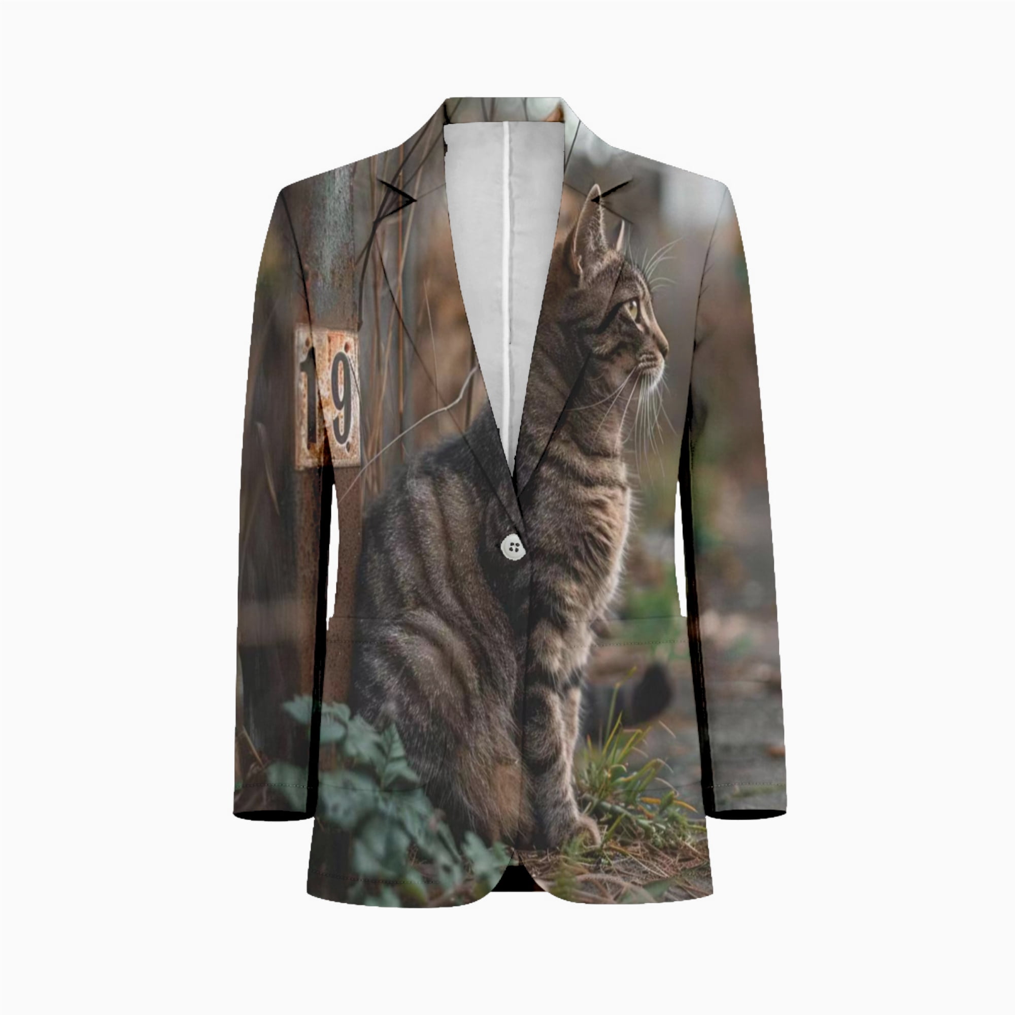 Cat looking into the distance Customized Men's Suits full man Shawl ...