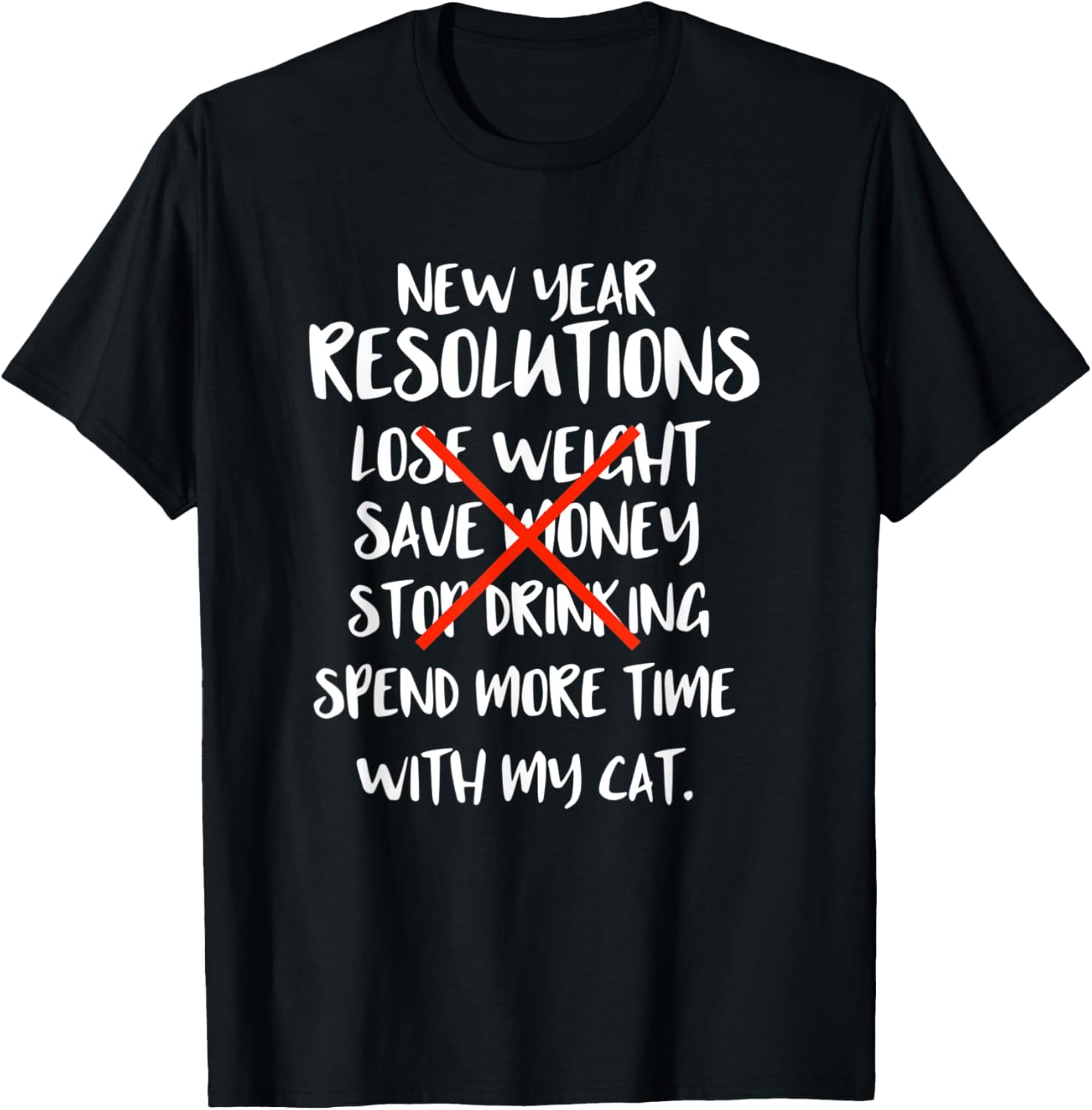 Cat lovers funny 2026 new year resolutions T-Shirt - Walmart.com