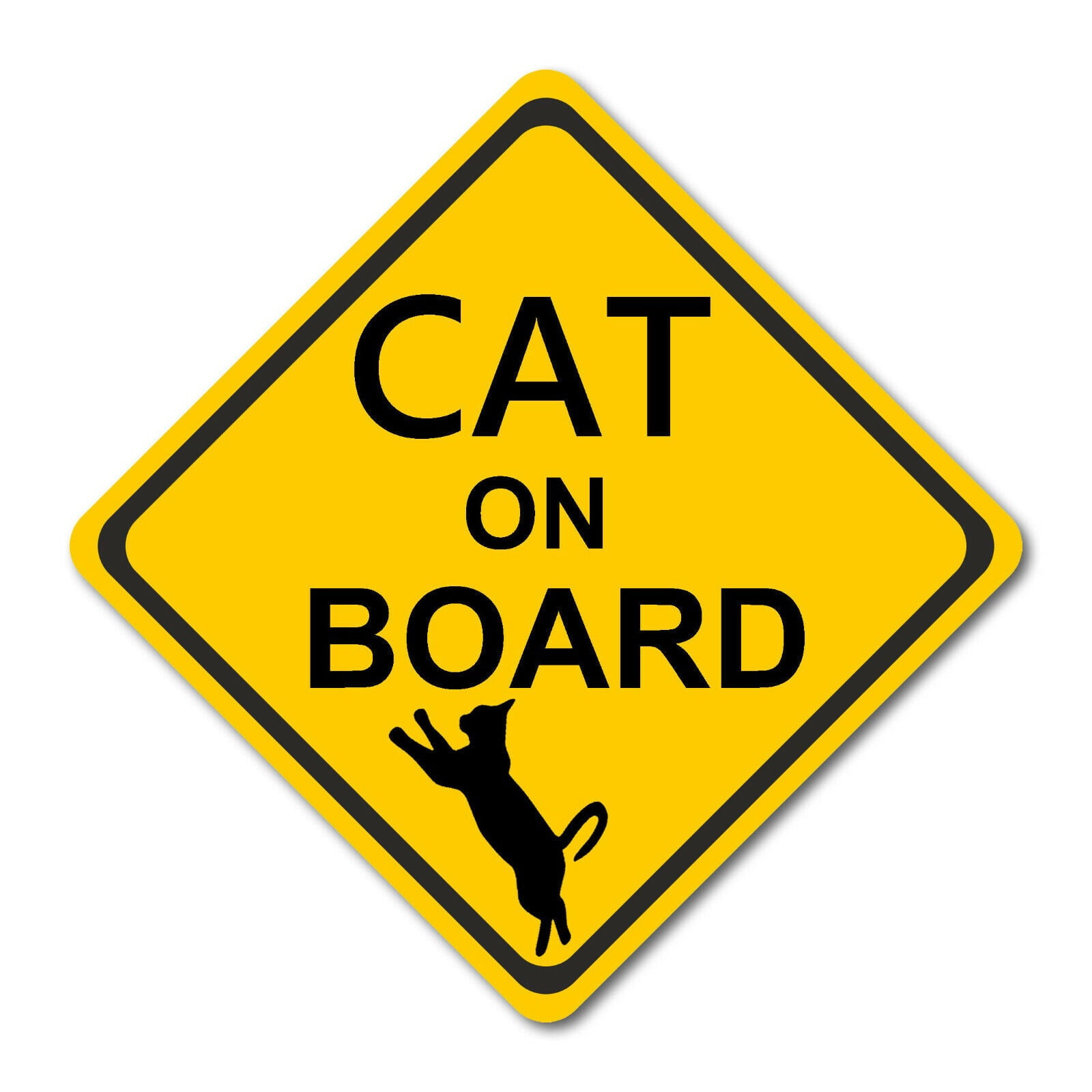 Cat on Board Funny Pet Cute Kitty Sign Vinyl Car Truck Bumper Decal ...