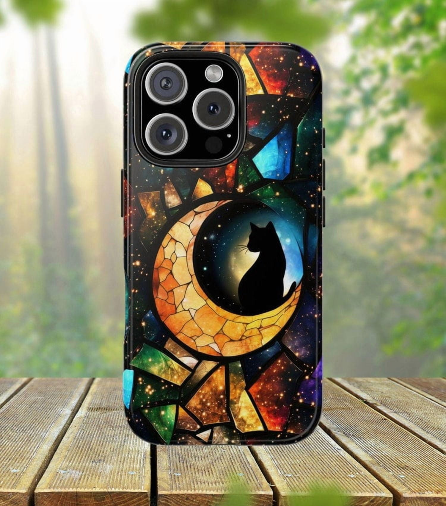 Cat on the Moon Celestial Retro Inspired Graphic Case for Apple iPhone ...