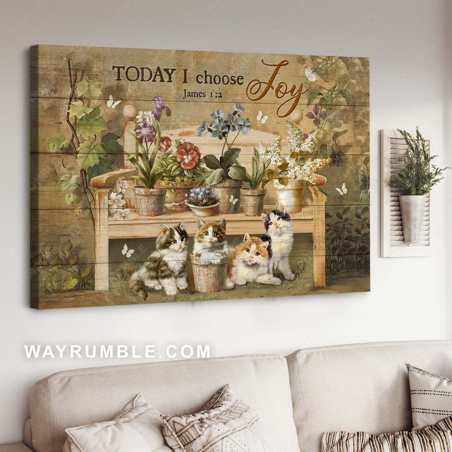 Cat painting, Cute kitten, Flower garden, Bible verse, Today I choose ...