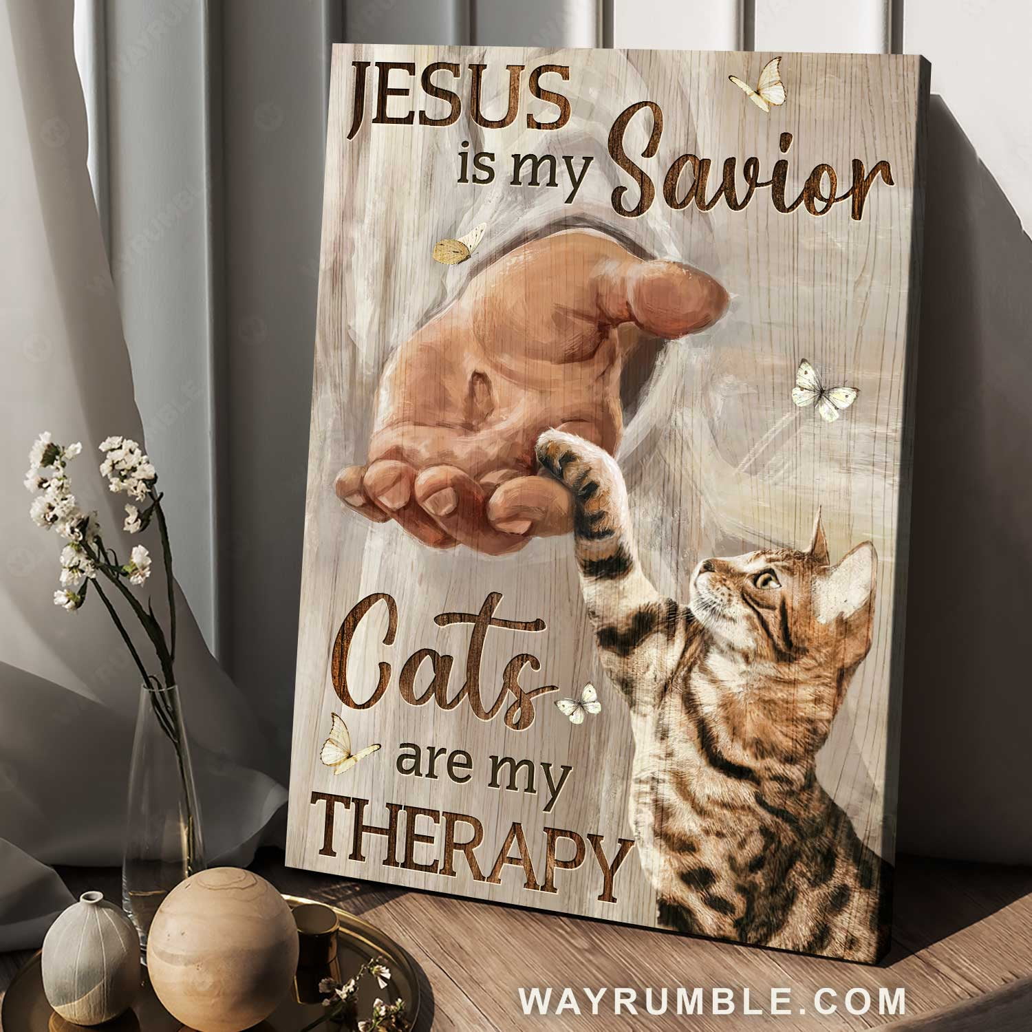 Cat painting, White butterfly, Inspirational art, Jesus is my Savior ...
