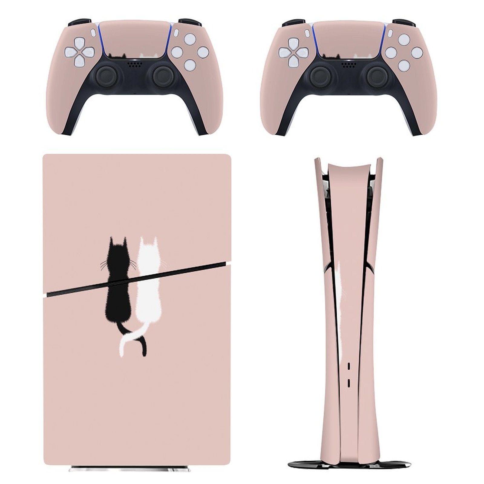 Cat，pink Background PS5/PS5 Slim Digital Disc Skin Sticker For Console ...
