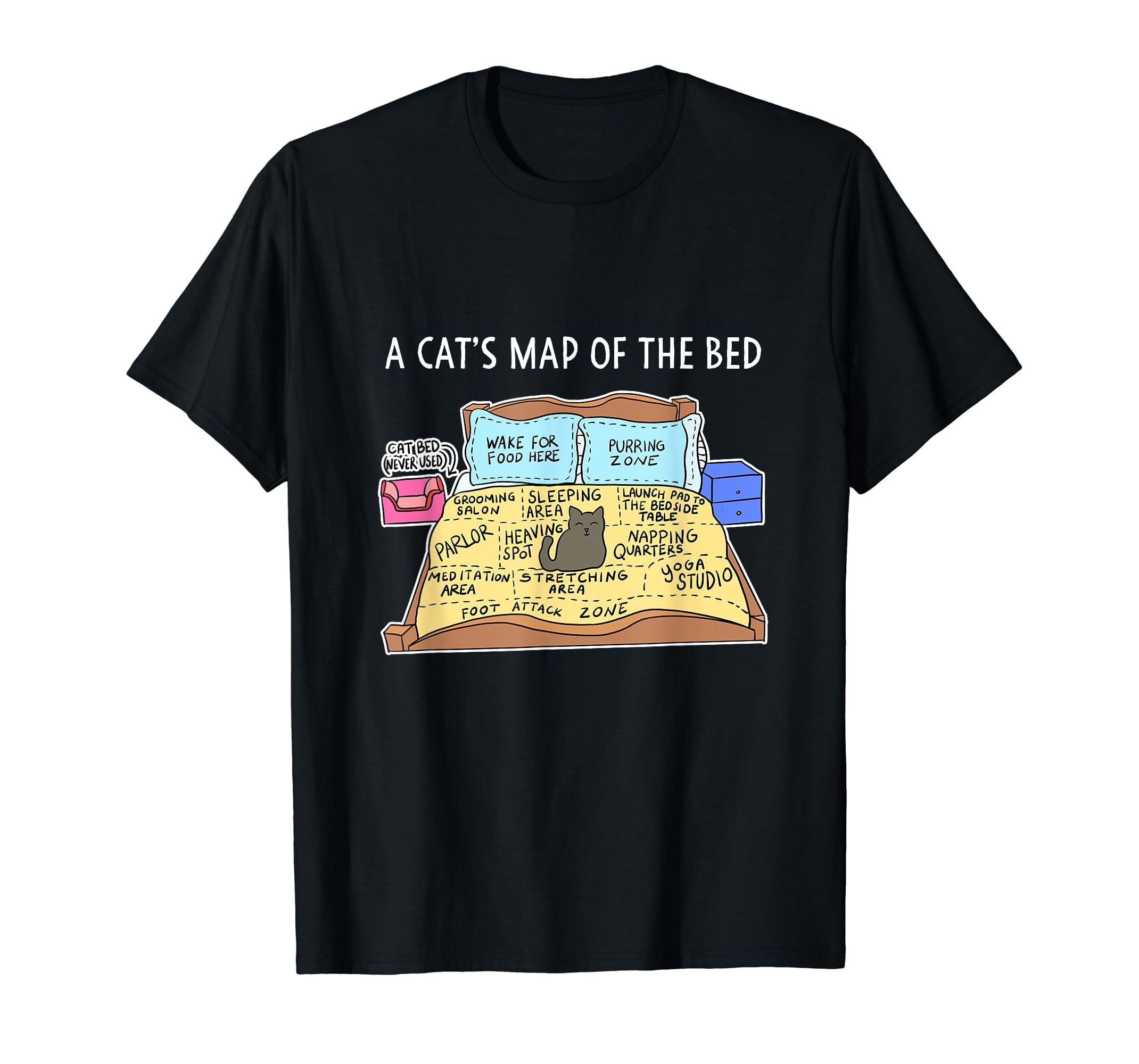 Cat's Map of the Bed T-Shirt - Walmart.com