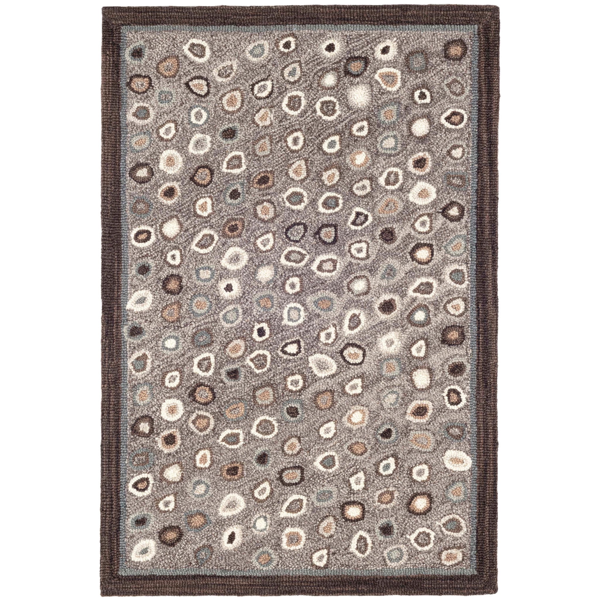 Dash & Albert Cat's Paw Hand Micro Hooked Wool Rug, 4' x 6', Grey ...
